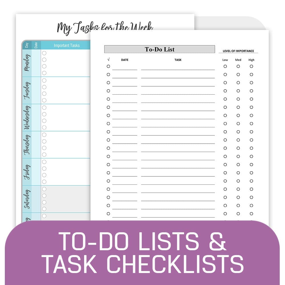Printable Planning | Printable Pages, Checklists, Charts and Planners