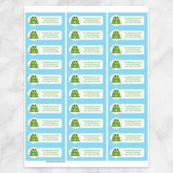 Cute Frog Blue Background Address Labels - Printable – Printable Planning