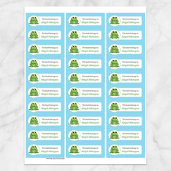 Cute Frog Blue Bookplate Labels for Name Labeling Books - Printable at ...