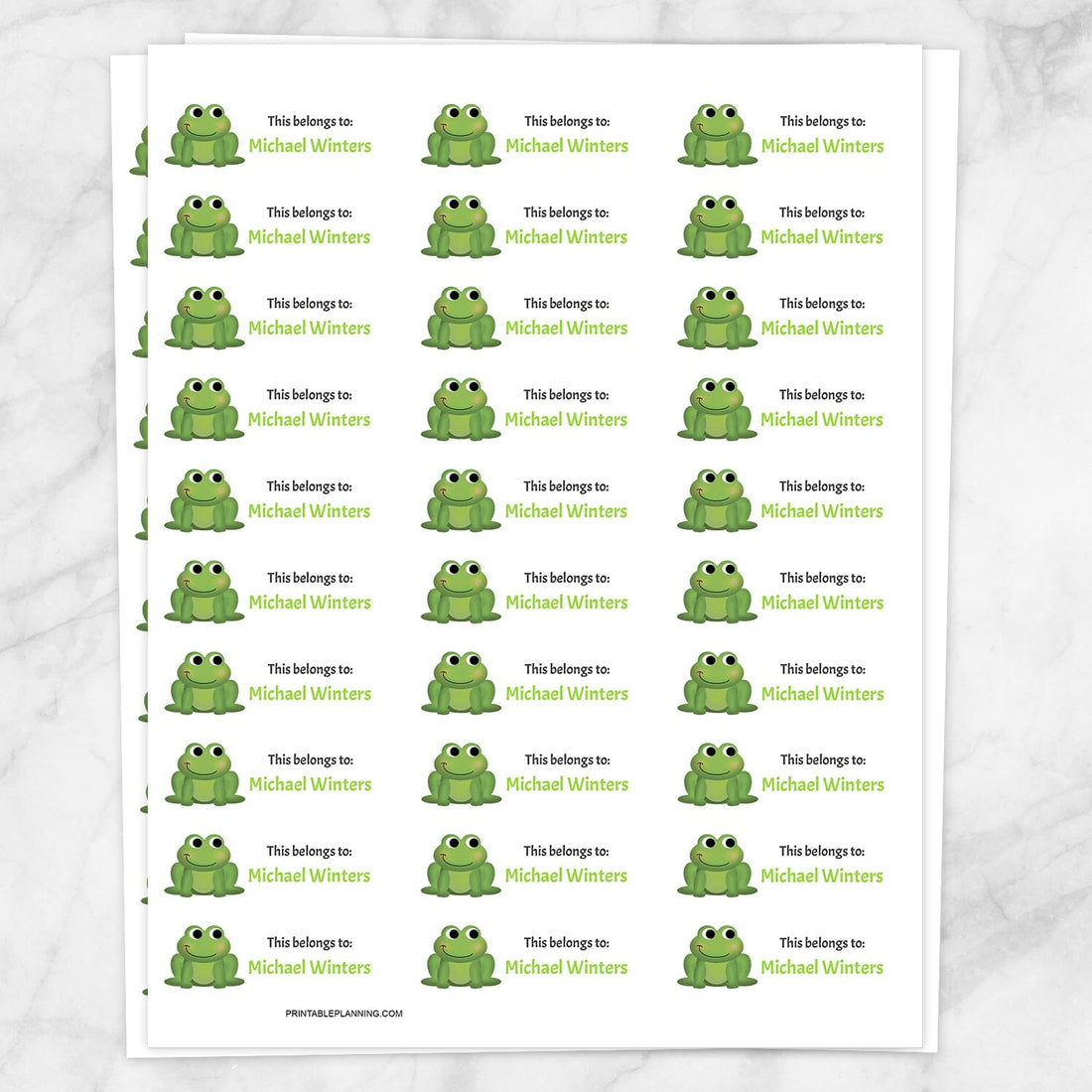 Cute Frog Name Labels for School Supplies - Printable – Printable Planning