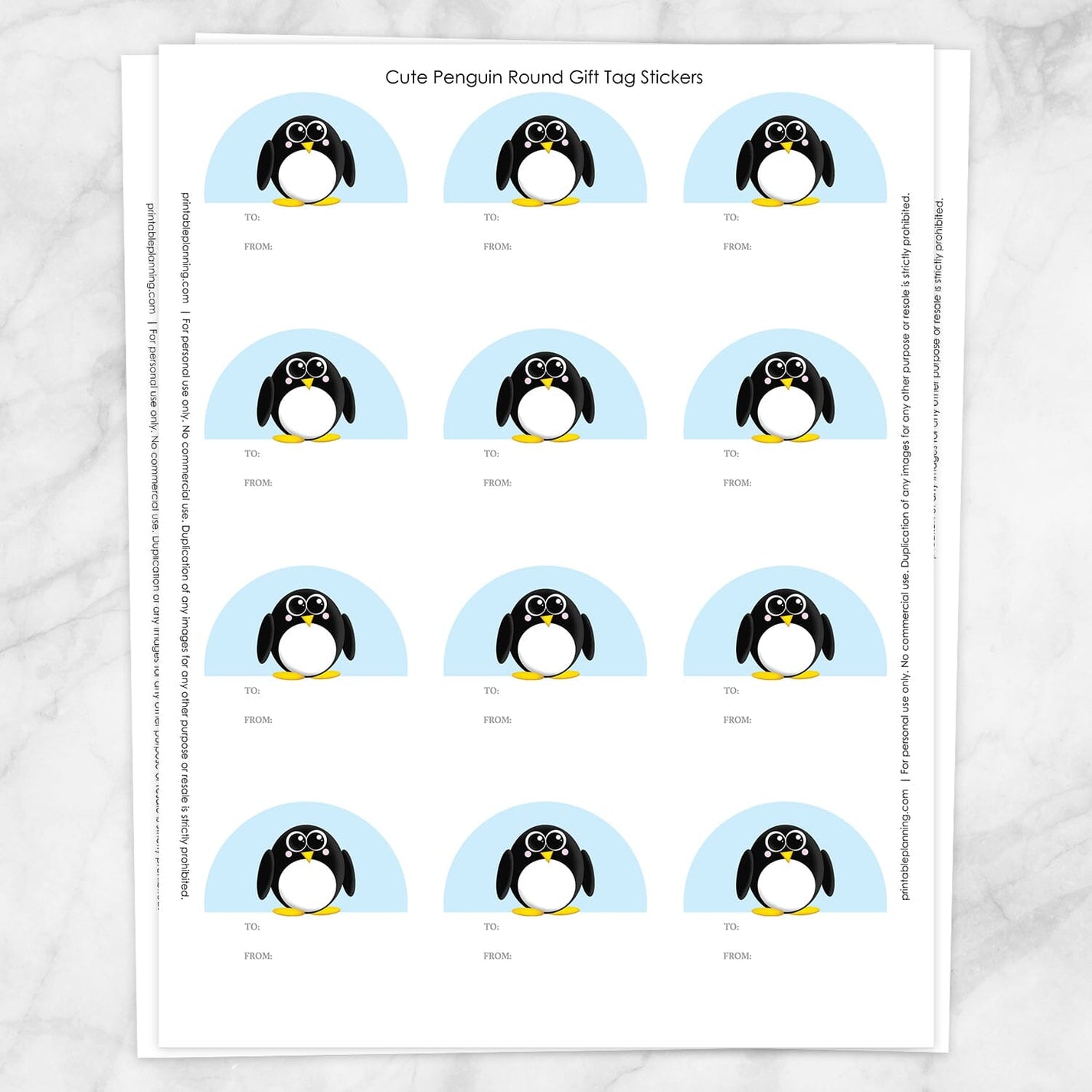 Cute Penguin Gift Tag Stickers - Printable at Printable Planning for ...