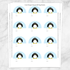 Cute Penguin Gift Tag Stickers - Printable at Printable Planning for ...