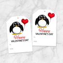 Cute Penguin Heart Balloon Valentine's Day Gift Tags - Printable at ...