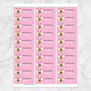 Cute Pink Bee Bookplate Labels for Name Labeling Books - Printable at ...