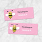 Cute Pink Bee Name Labels for School Supplies - Printable at Printable ...