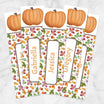 Personalized Pumpkin and Leaves Bookmarks | Printable PDF – Printable ...
