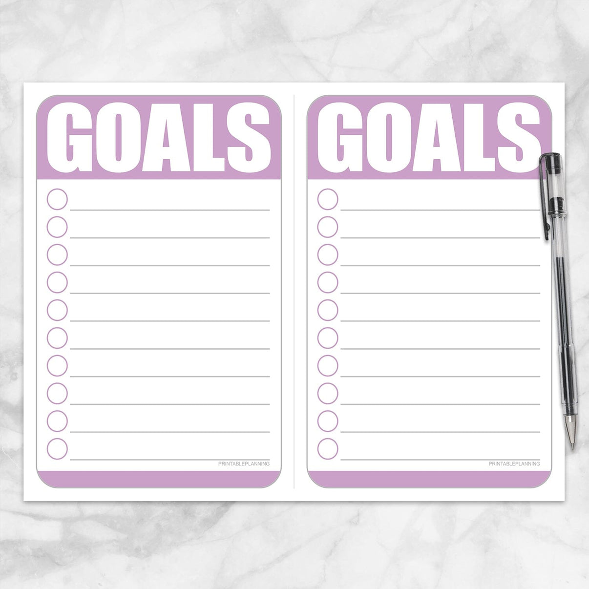 Goals - Purple Full Page and Half Page Checklists - Printable ...