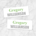 Name Labels Green and Gray for School Supplies - Printable at Printable ...