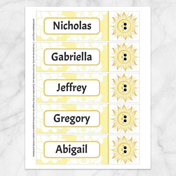 Personalized Happy Sun Bookmarks | Printable PDF – Printable Planning