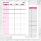 Pink Weekly Lesson Plan Pages | Printable Teacher Planner PDF ...