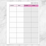 Pink Weekly Lesson Plan Pages | Printable Teacher Planner PDF ...