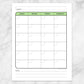 Green Monthly and Weekly Calendar Planner Pages - Printable at ...