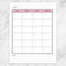 Pink Monthly and Weekly Calendar Planner Pages - Printable at Printable ...