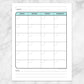 Teal Monthly and Weekly Calendar Planner Pages - Printable at Printable ...