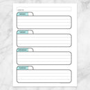 Teal Monthly and Weekly Calendar Planner Pages - Printable at Printable ...