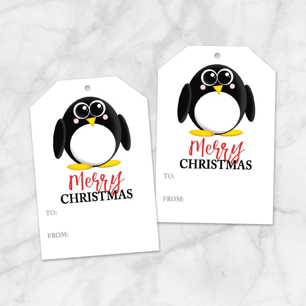 Cute Penguin Merry Christmas Gift Tags - Printable at Printable ...