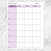Purple Weekly Lesson Plan Pages | Printable Teacher Planner PDF ...