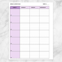 Purple Weekly Lesson Plan Pages | Printable Teacher Planner PDF ...