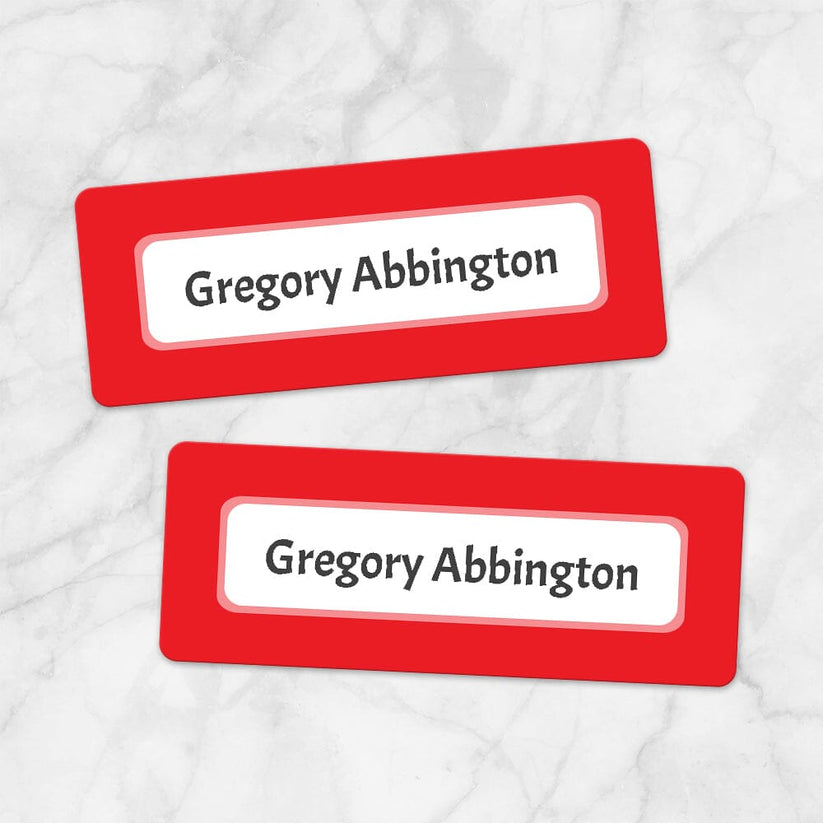 Red Border Name Labels for School Supplies - Printable – Printable Planning