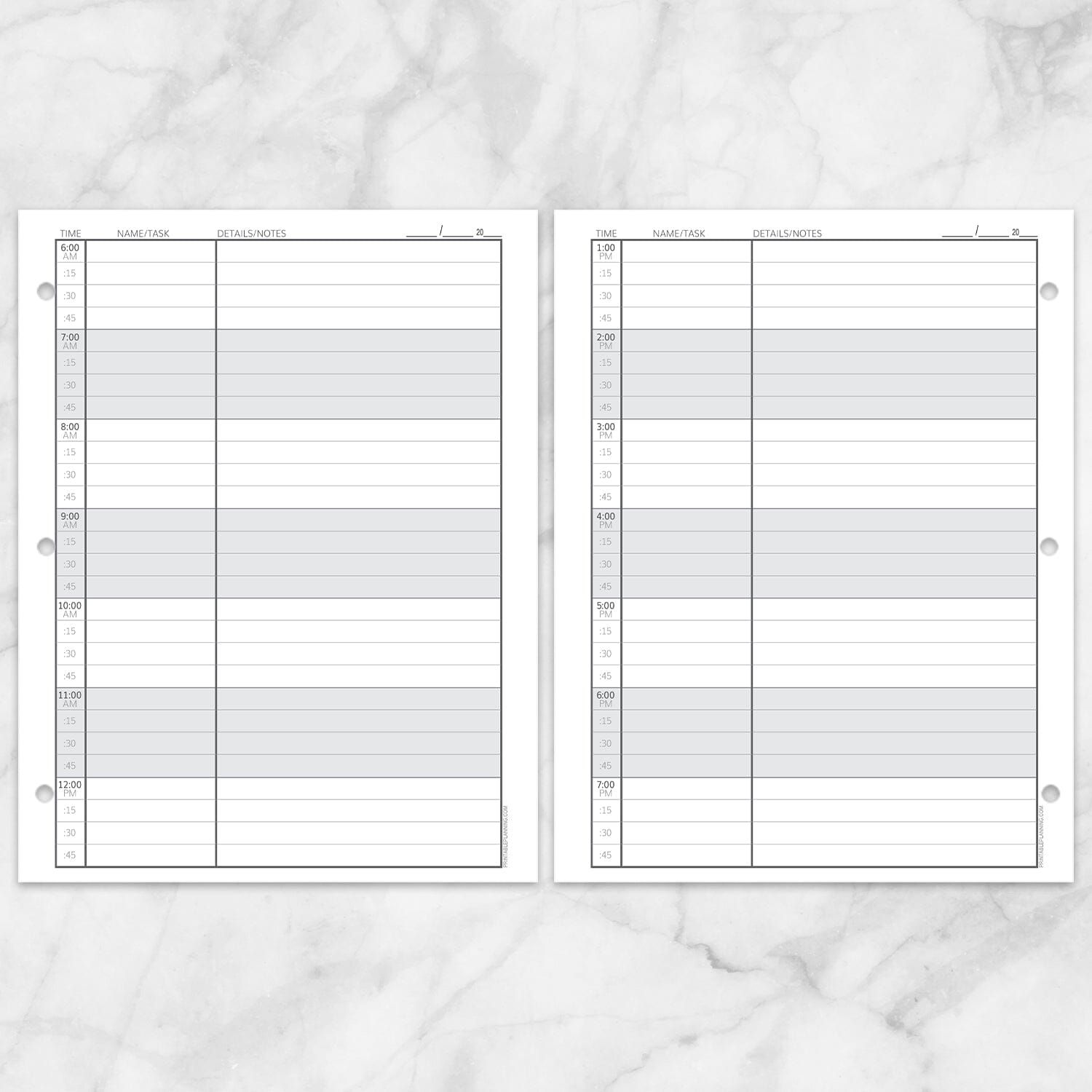 Printable Scheduling Sheet with Notes | Daily Planner PDF – Printable ...