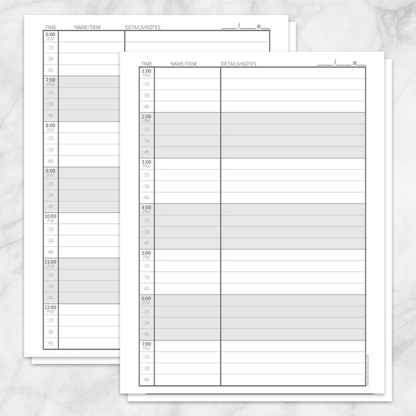 Printable Scheduling Sheet with Notes | Daily Planner PDF – Printable ...