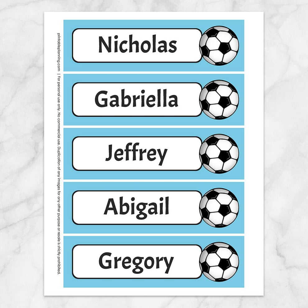 Personalized Blue Soccer Bookmarks | Printable PDF – Printable Planning