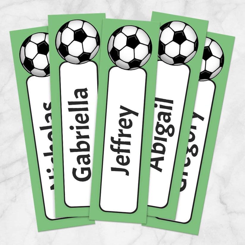 Personalized Green Soccer Bookmarks | Printable PDF – Printable Planning