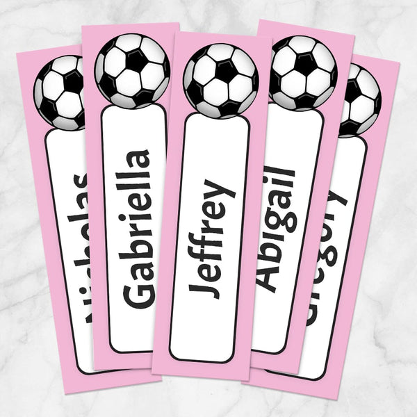 Personalized Pink Soccer Bookmarks | Printable PDF – Printable Planning