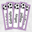 Personalized Purple Soccer Bookmarks | Printable PDF – Printable Planning