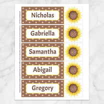 Personalized Sunflower Polka Dot Bookmarks | Printable Reading Gift ...