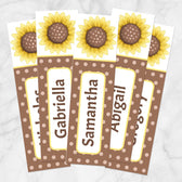 Personalized Sunflower Polka Dot Bookmarks - Printable at Printable ...