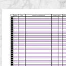 Financial Transaction Register in Purple - Full Page - Printable at ...