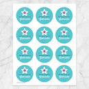 Turquoise Purple Star Personalized Bookplate Stickers - Printable at ...