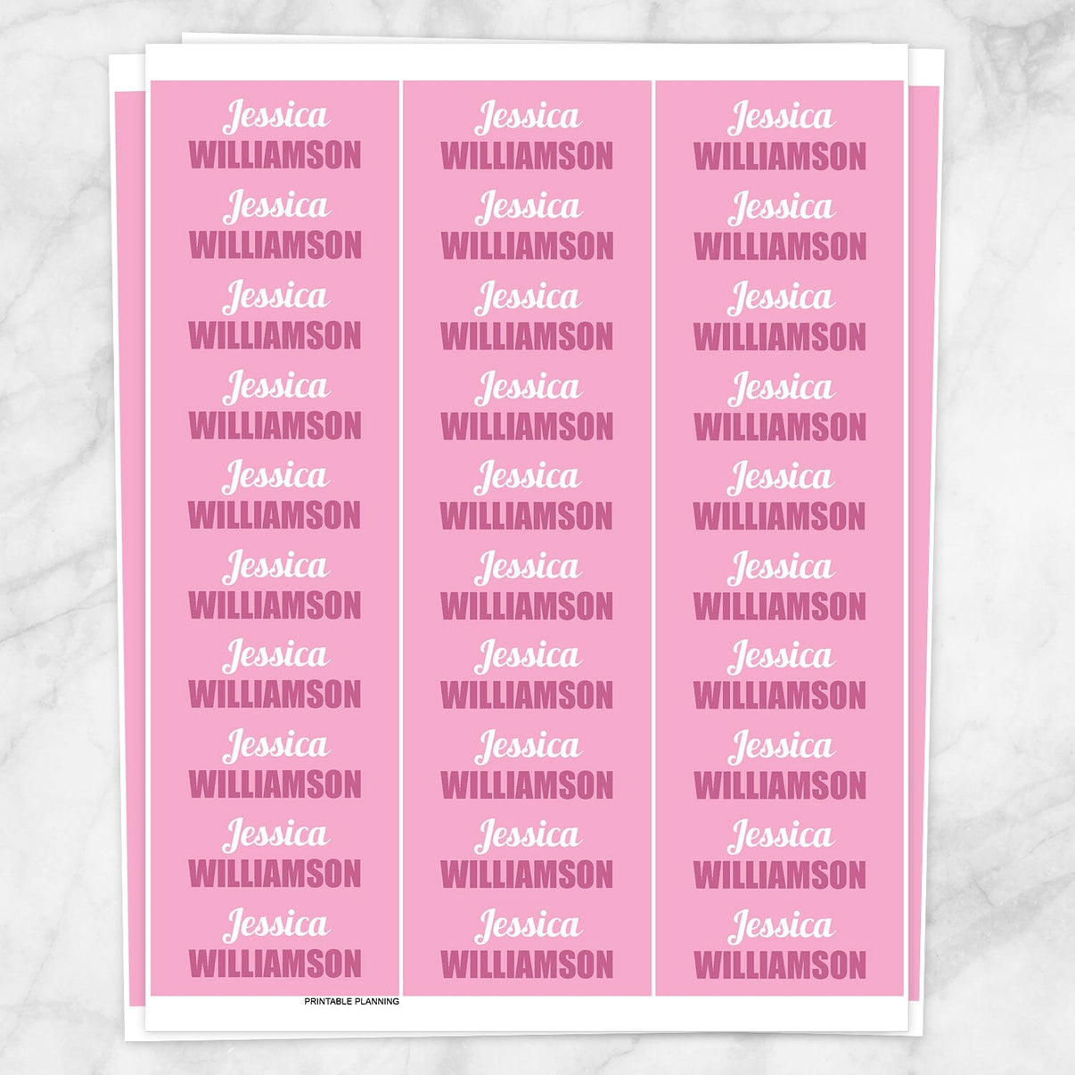 Pink Name Labels for School Supplies - Printable – Printable Planning
