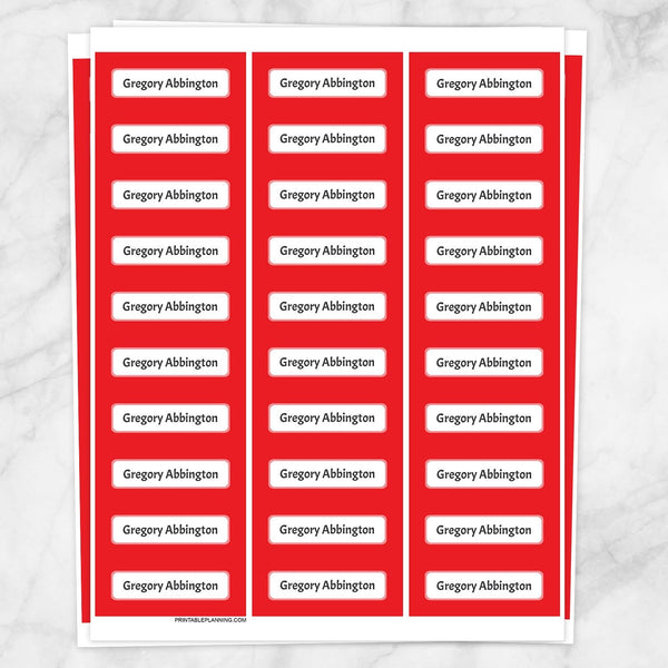 Border Color Name Labels for School Supplies BUNDLE - Printable ...
