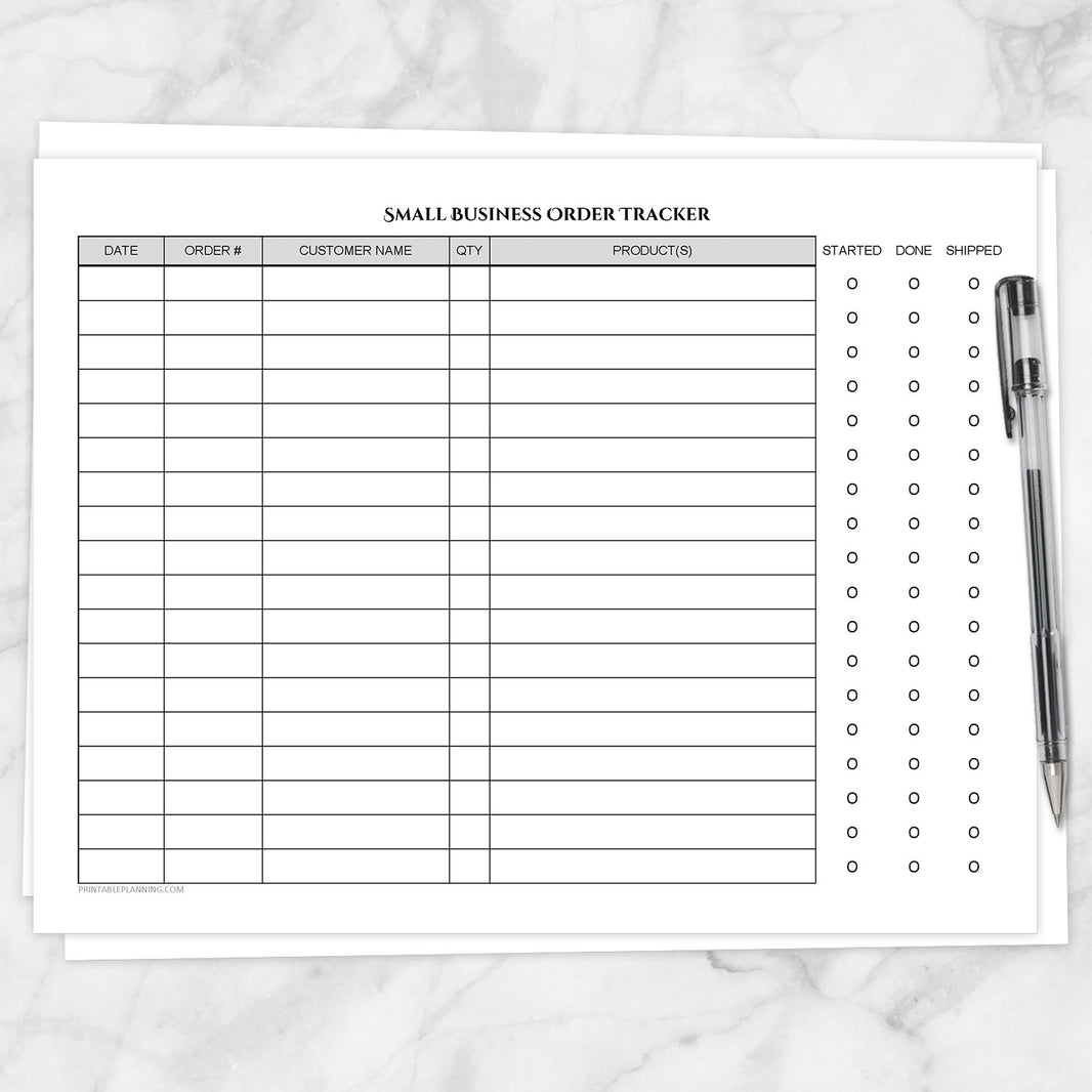 Printable Small Business Sheets and Forms – Printable Planning