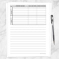Weekly School Assignments and Tests Sheet - Printable at Printable ...
