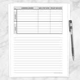 Weekly School Assignments and Tests Sheet - Printable – Printable Planning